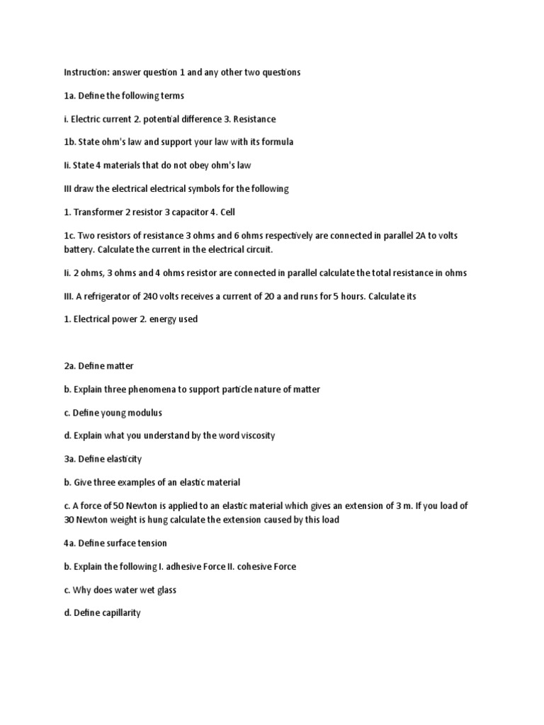 SS1 Physics Theory | PDF | Science & Mathematics