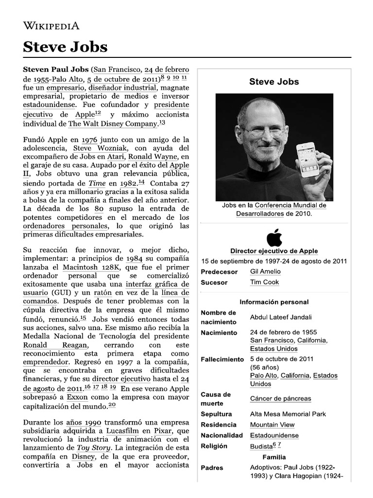 Biografia de Steve Jobs | PDF