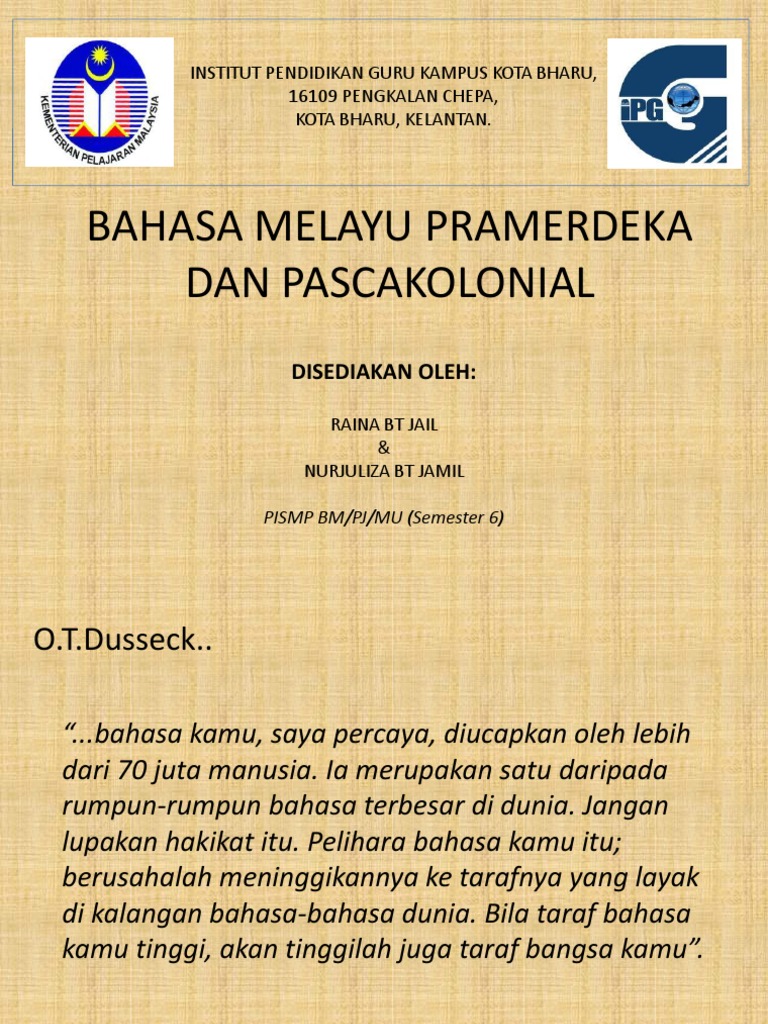 BAHASA MELAYU SEBAGAI BAHASA KEBANGSAAN | PDF