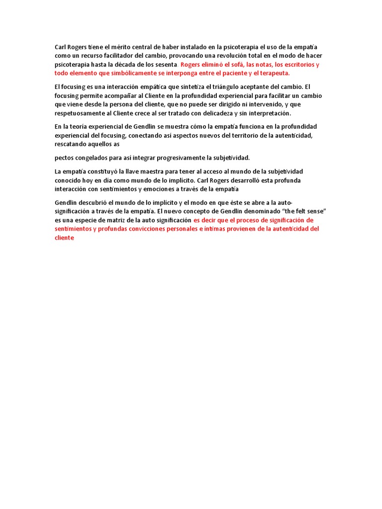 Carl Rogers Ty Gendlin | PDF