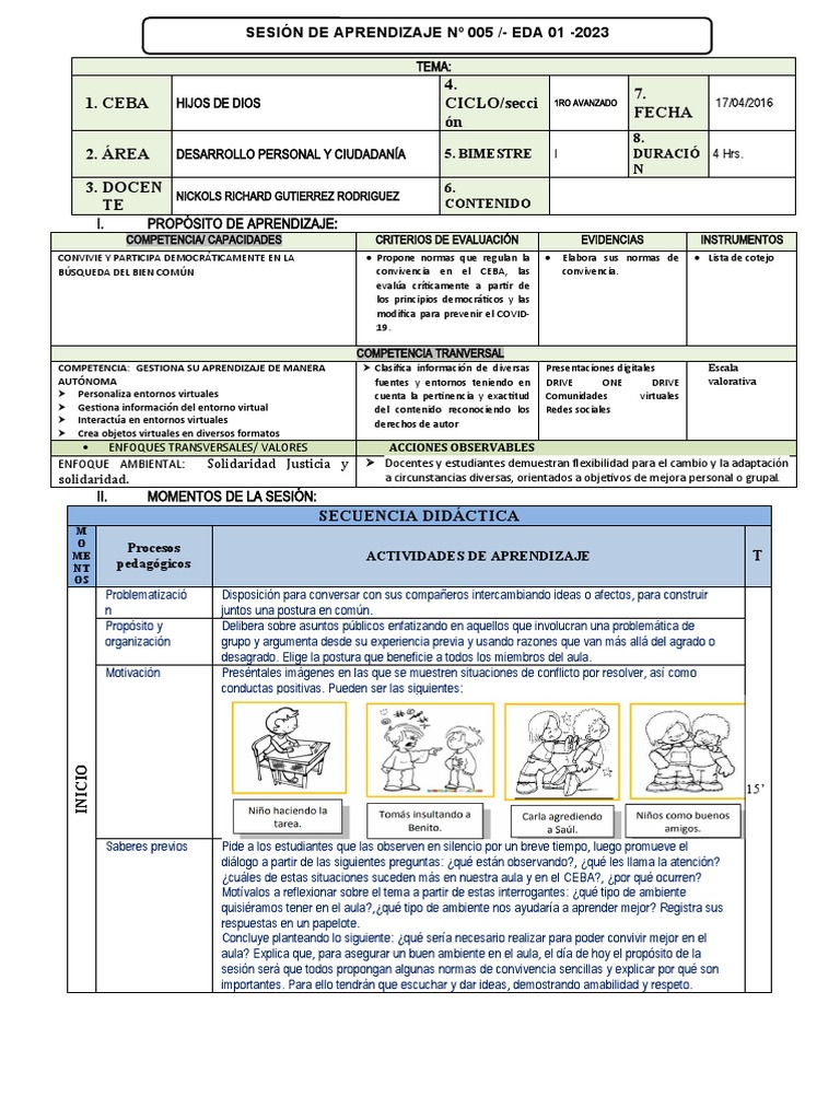 Sesión 01-Dpcc 1 Avanzado | PDF | Aprendizaje | Evaluación