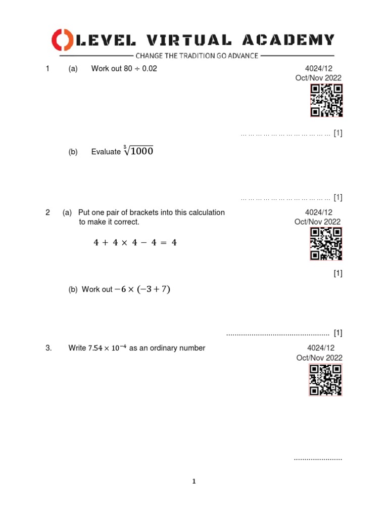 High School Math's Questions and Solution Without Calculator | PDF ...