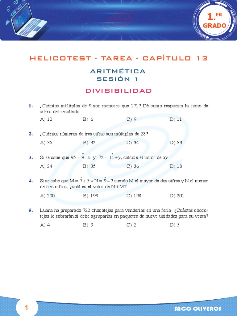 1 - Arit S1 - 1° - Cap13 - Preg - Tarea - 22 | PDF