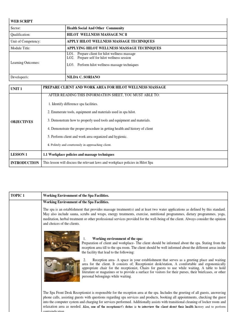 Applying Hilot Welness Massage Techniques | PDF | Hygiene ...