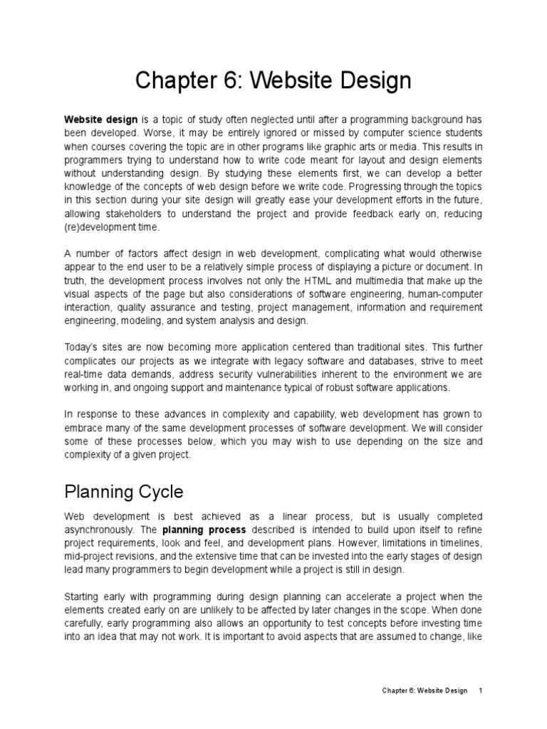 Chapter 6 - Website Design | PDF