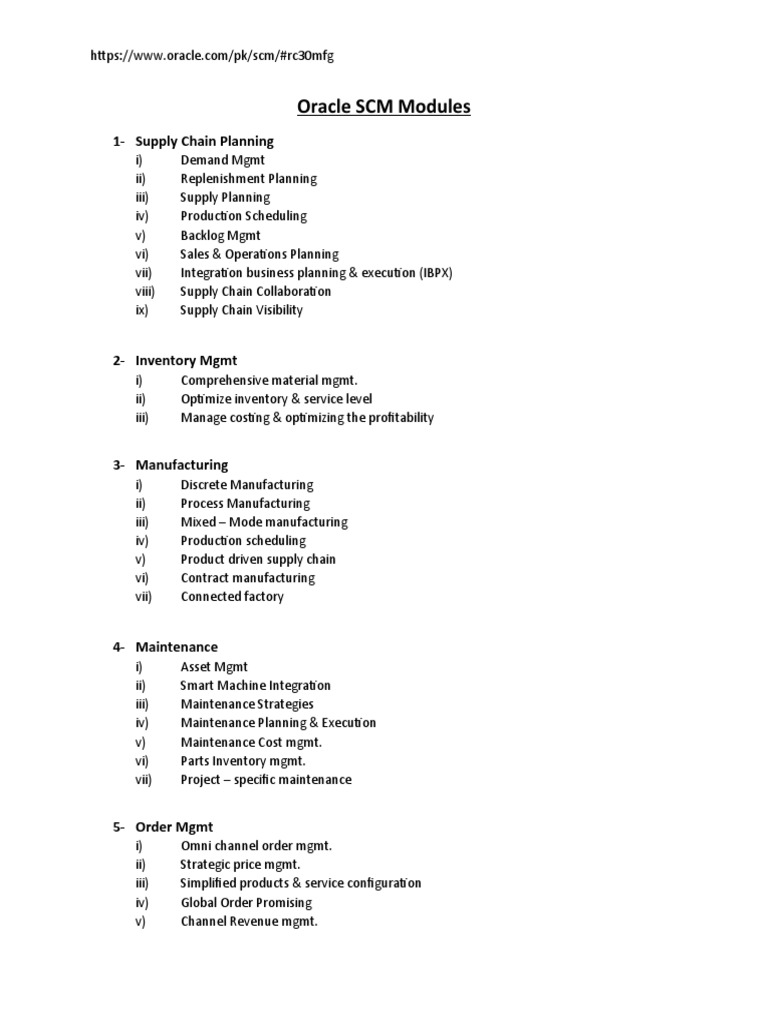 Oracle SCM Modules - Copy (3) | PDF Oracle SCM Modules - Copy (3) | PDF