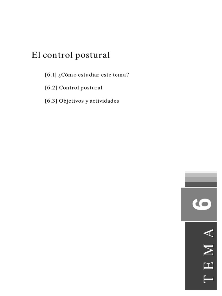 El Control Postural | PDF | Educación Física | Movimiento (física)