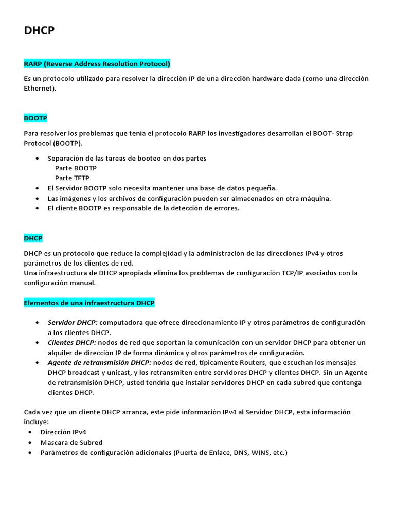 Protocolo DHCP: Configuración IP Automática | PDF | Dirección IP ...