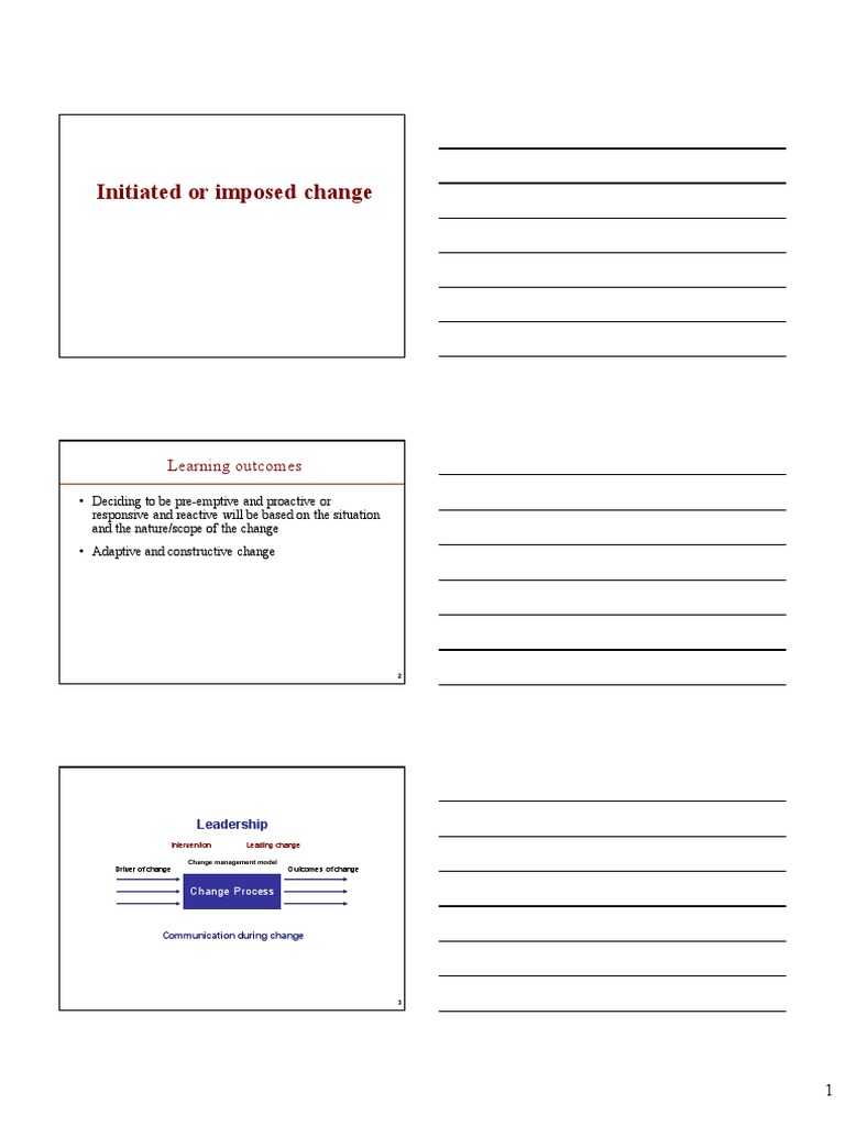 Handout - 3.1-Initiated or Imposed Change-3 - Slide | PDF | Strategic ...