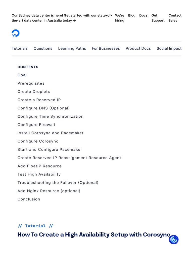 How To Create A High Availability Setup With Corosync Pacemaker And