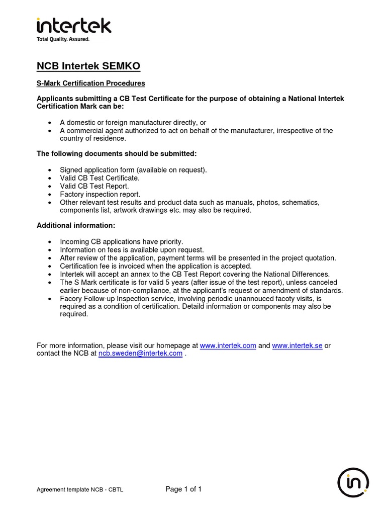 NCB Intertek Semko 2023-03-14 | PDF