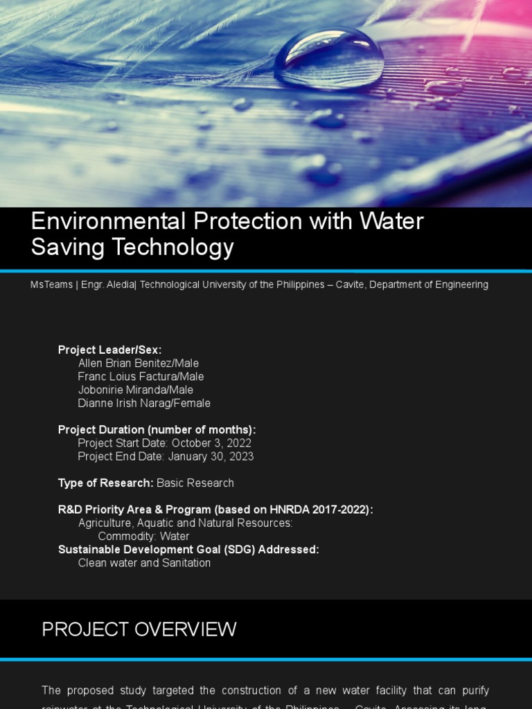 MsTeams Environmental Protection With Water Saving Technology | PDF ...