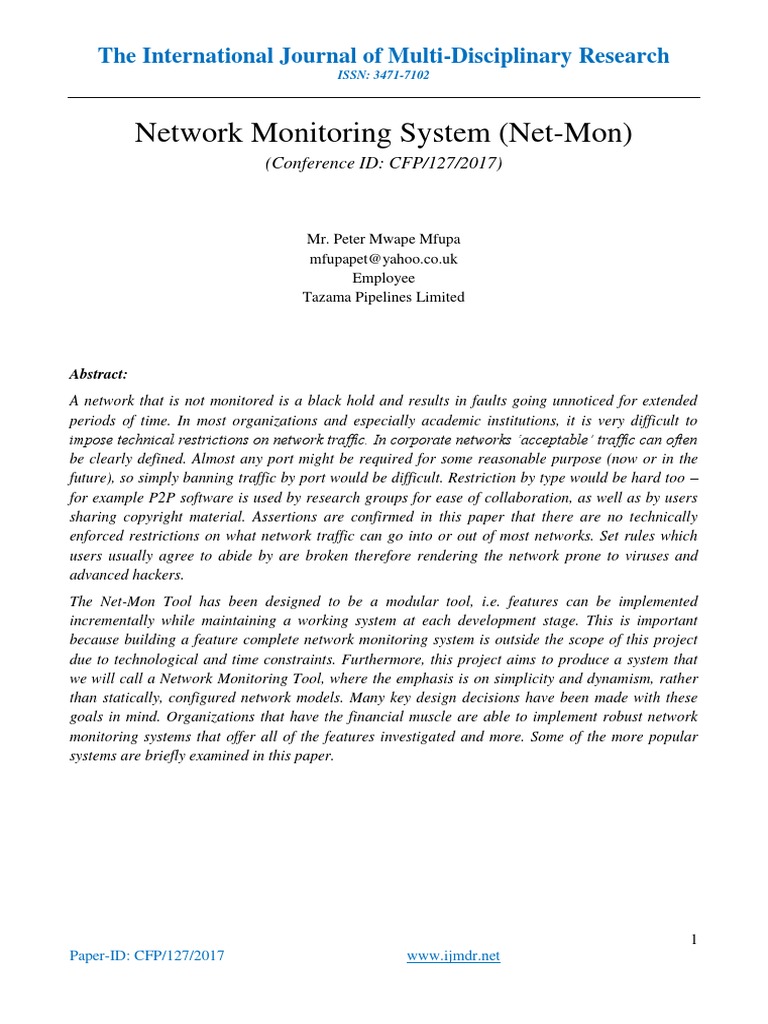 Network Monitoring Project | PDF | Computer Network | Router (Computing)
