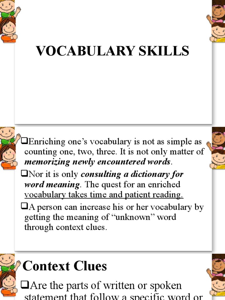 Vocabulary Skills | PDF | Vocabulary | Lexicography