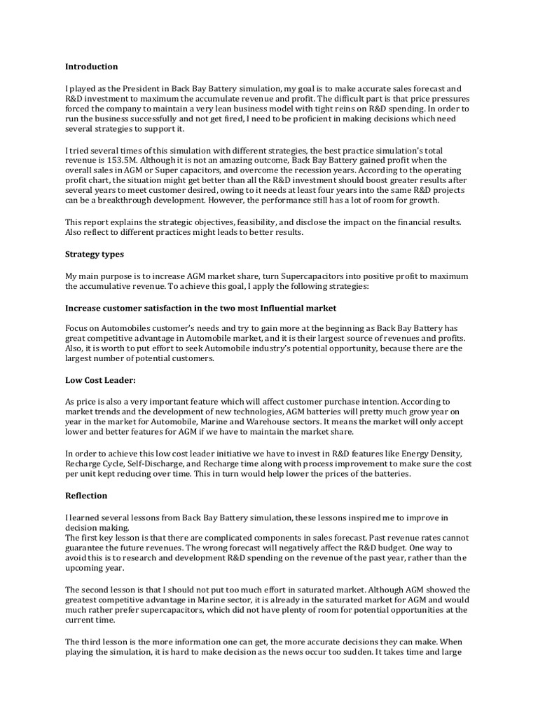 Back Bay Battery Simulation | PDF