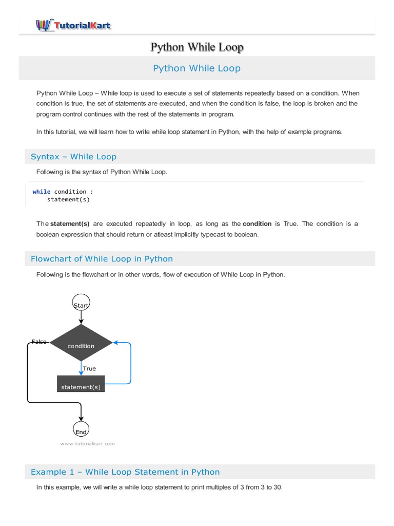 Python While Loop Pdf Control Flow Python Programming Language