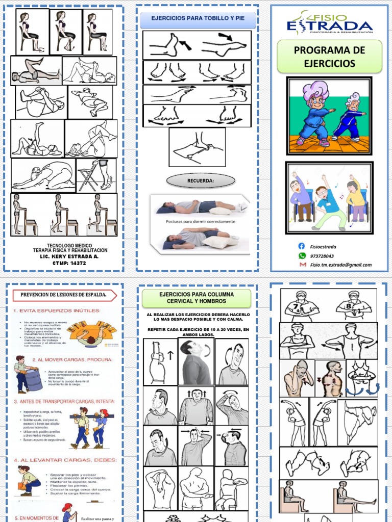 Triptico Programas de Ejercicios | PDF | Medicina CLINICA