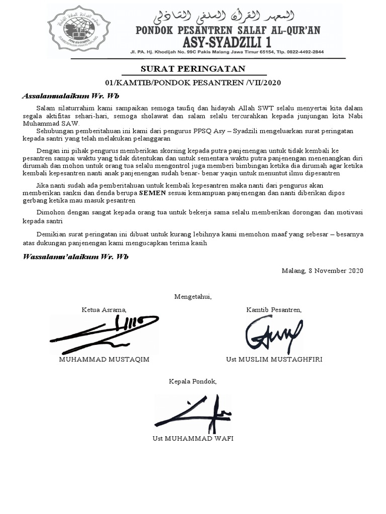 SURAT PERINGATAN (2) | PDF