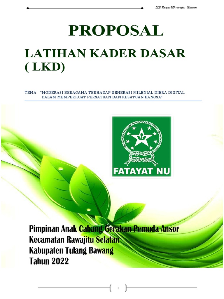 Proposal LKD Fatayat Nu RJS1 | PDF
