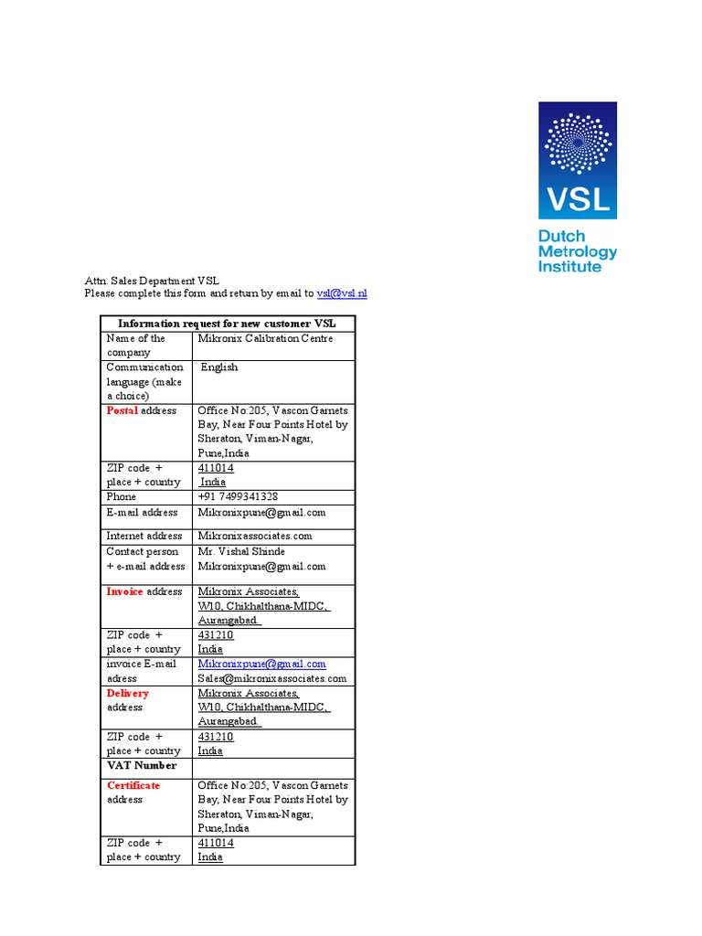 Customer Form VSL | PDF