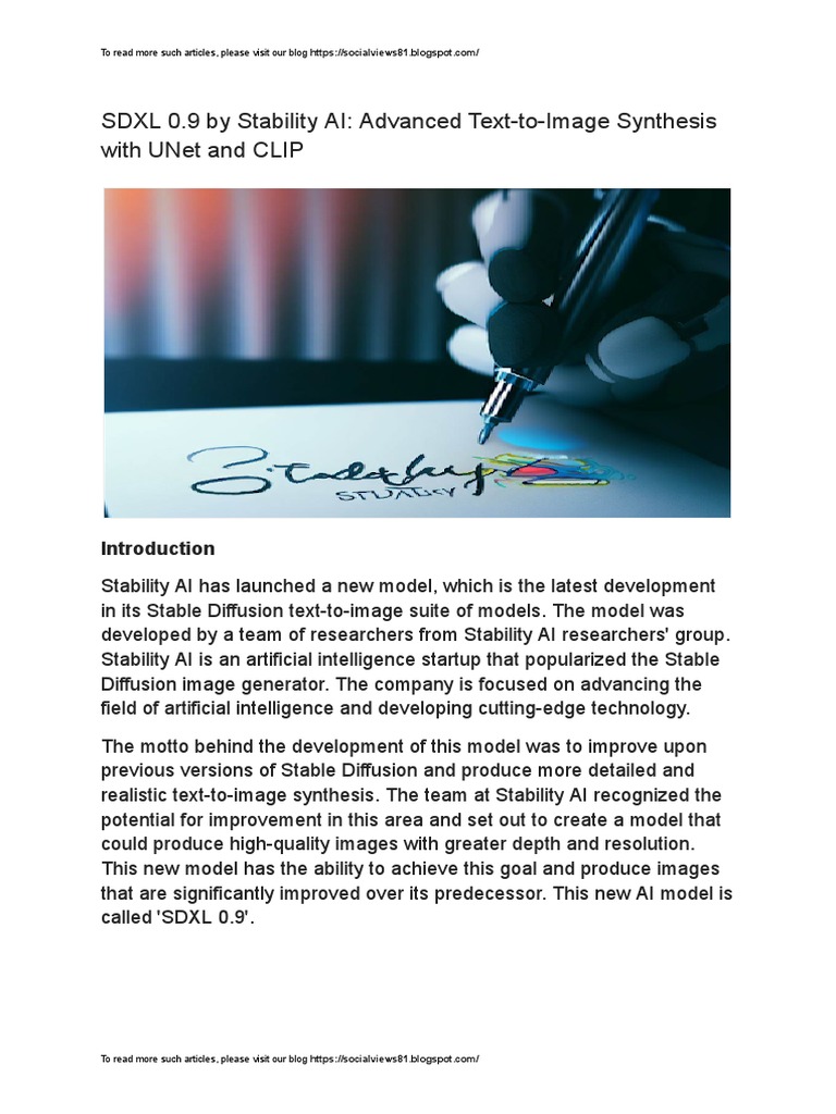 Sdxl 0 9 By Stability Ai Advanced Text To Image Synthesis With Unet