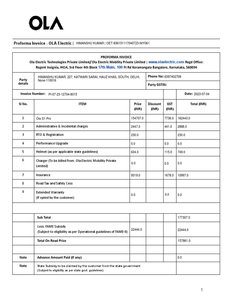 proforma | PDF