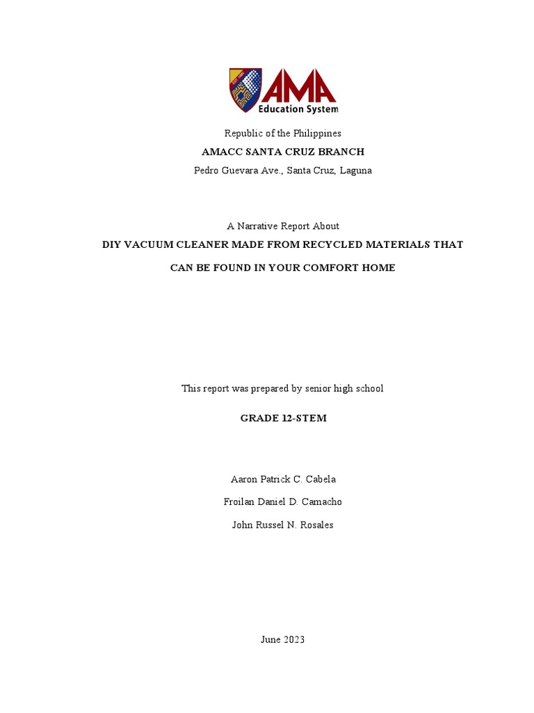 Amacc Santa Cruz Branch | PDF | Questionnaire | Vacuum Cleaner