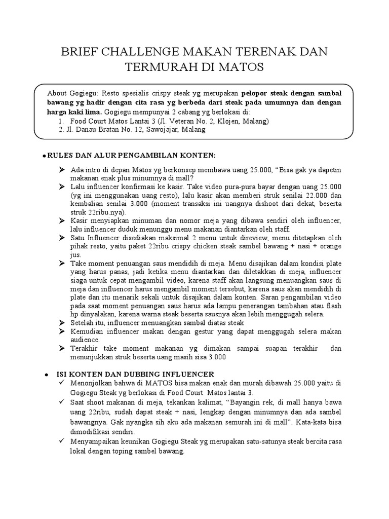 Brief Challenge Matos | PDF