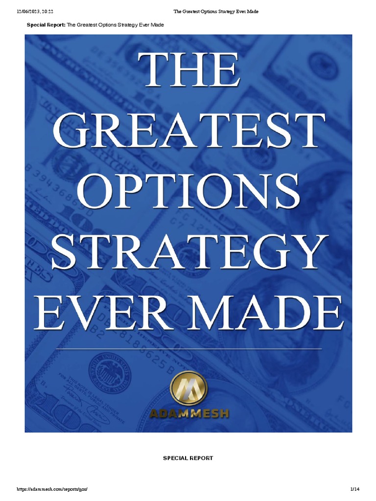 The Greatest Options Strategy Unveiled | PDF | Option (Finance) | Economies