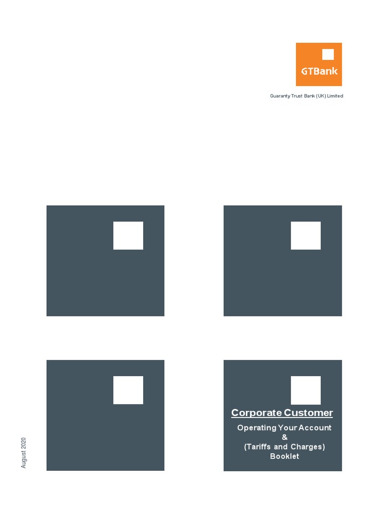 GTBank UK Corporate Account Fees 2020 | PDF