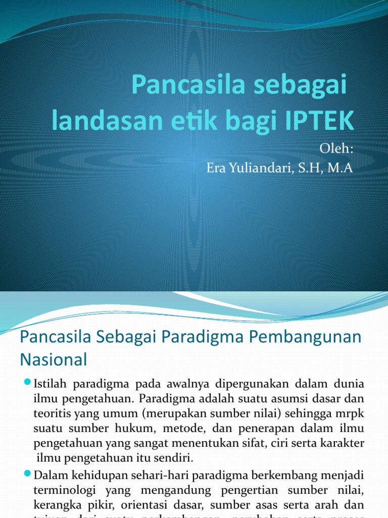 Pancasila Sebagai Landsan Etik IPTEK | PDF