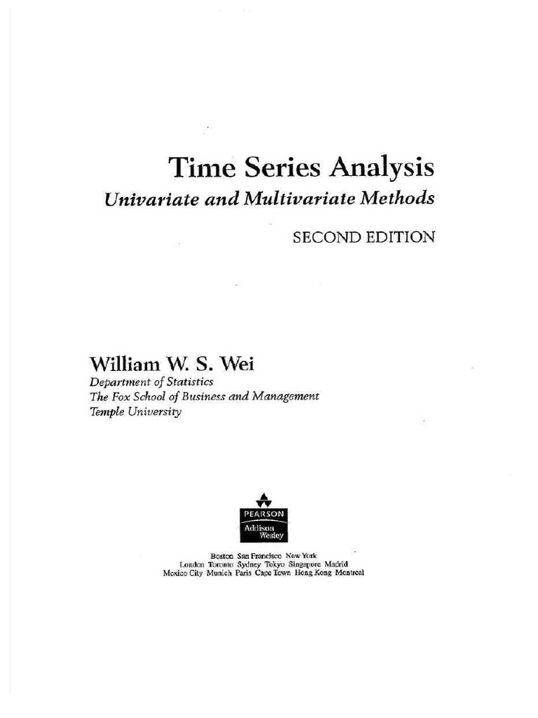 PDF Time Series Analysis Univariate and Multivariate Methods by William ...