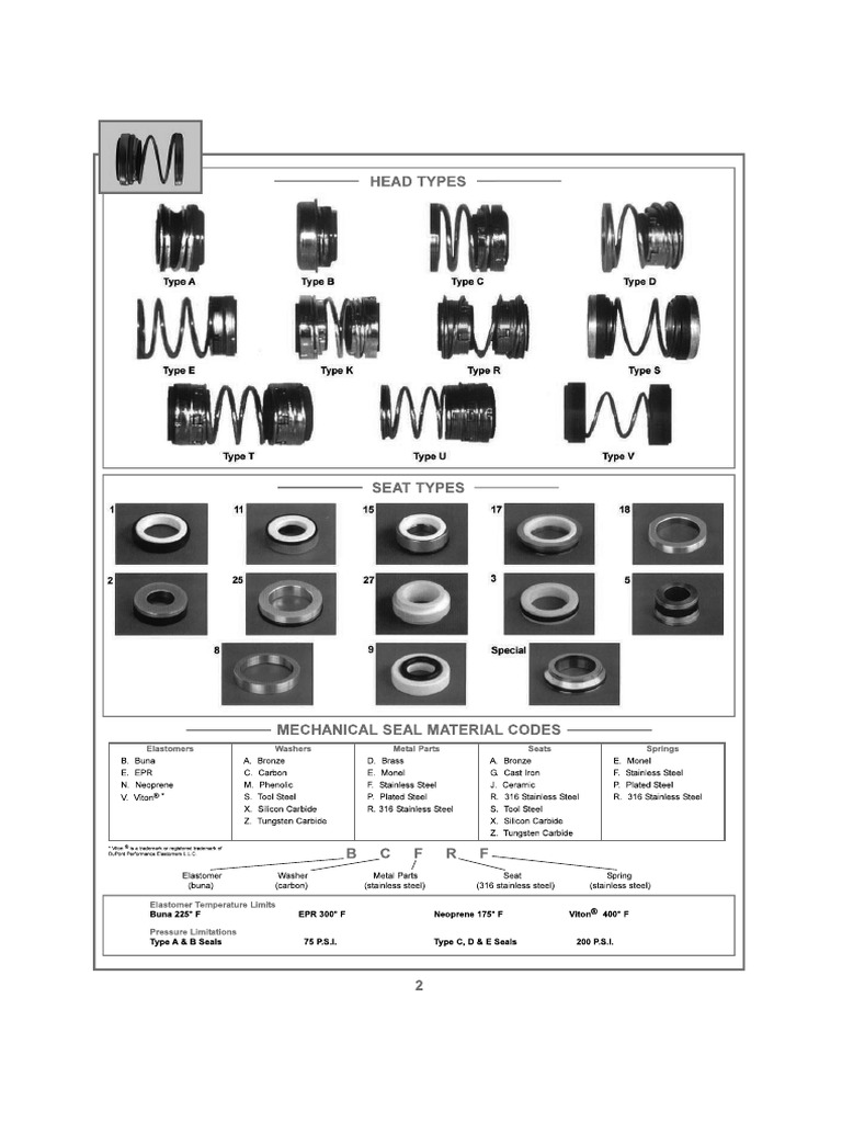Seal Selection Guide Mechanical Seal | PDF