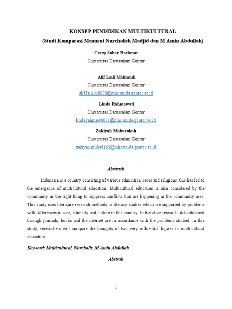 Kelompok 8 (Konsep Pendidikan Multikultural) | PDF