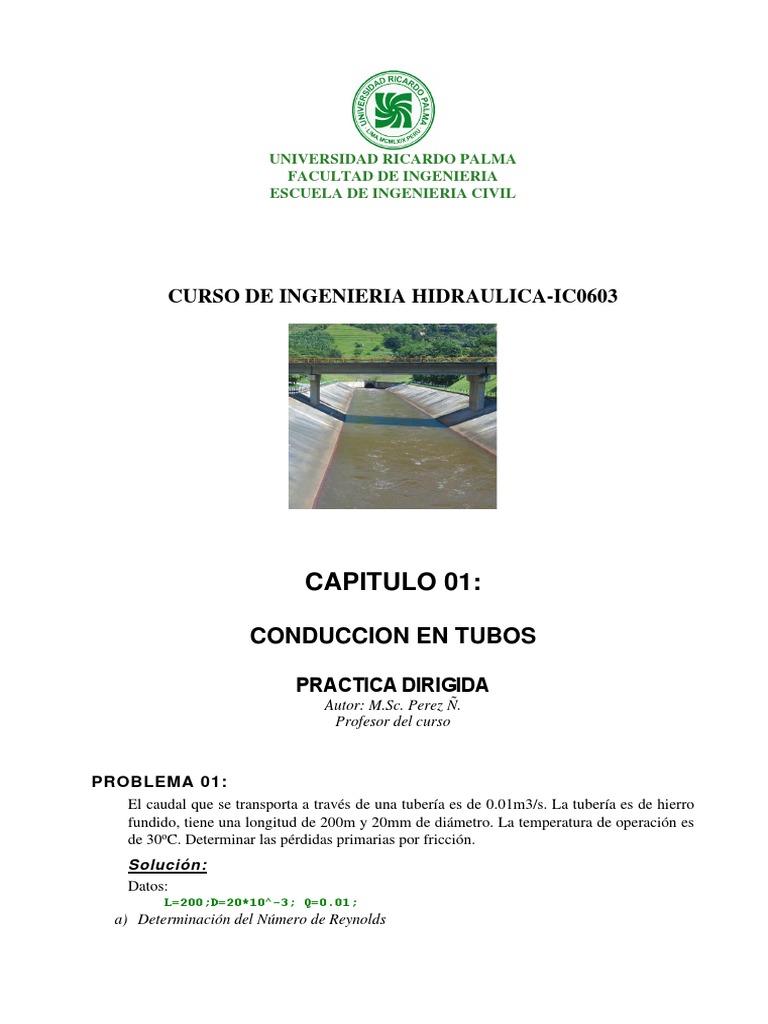 Practica 01, Conduccion en Tuberias | PDF | Mecánica | Ingeniería de Procesos
