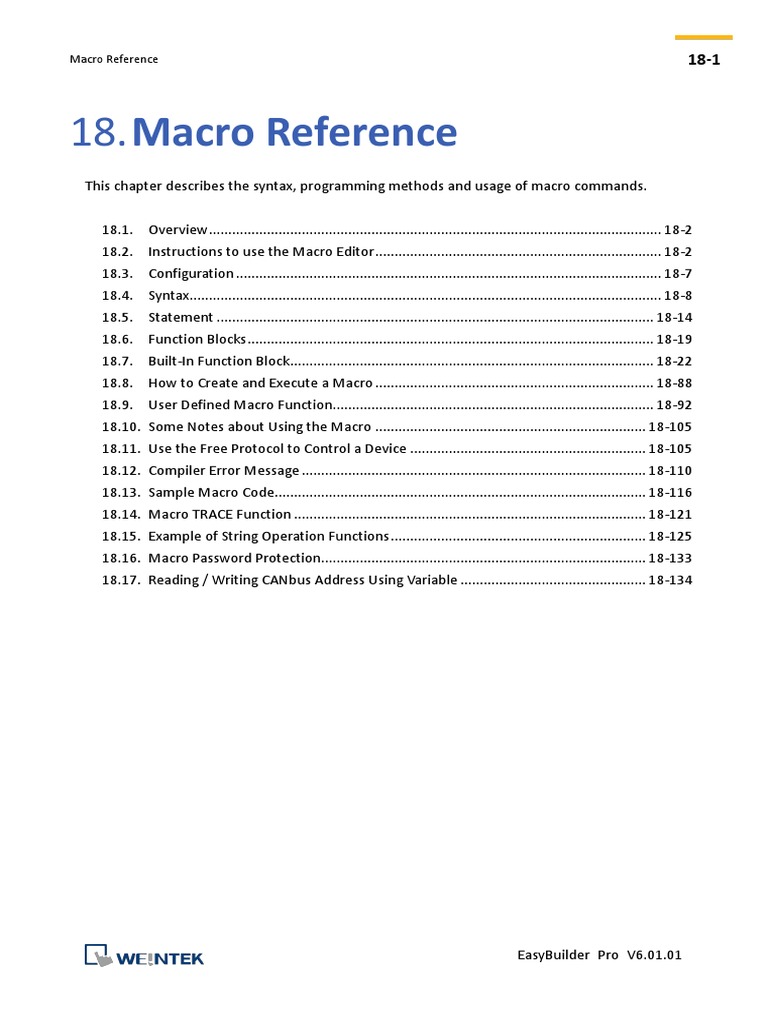 Chapter 18 Macro Reference Pdf Parameter Computer Programming Data Type