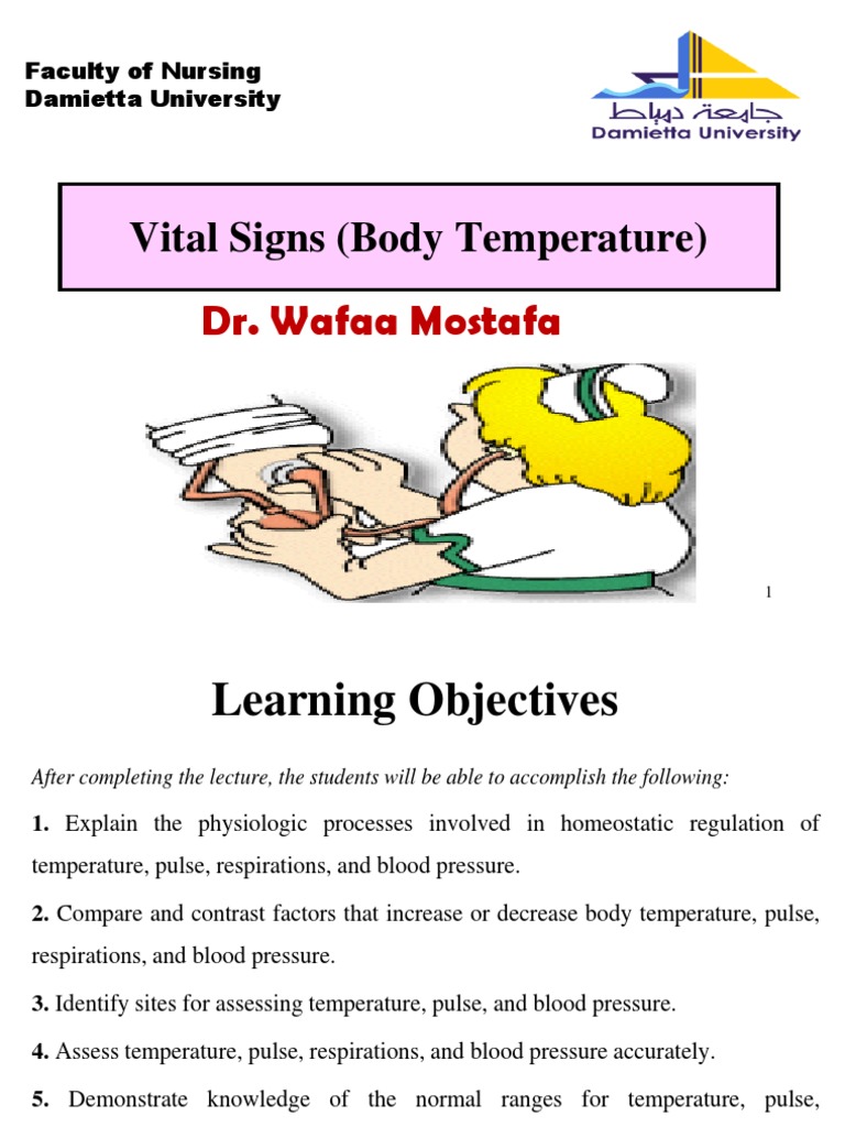 Vital Signs (Body Temperature) : Dr. Wafaa Mostafa | PDF