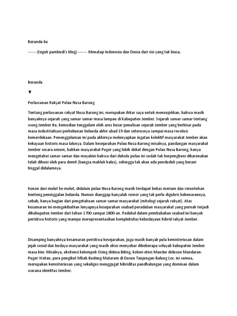 Nusa Barong | PDF