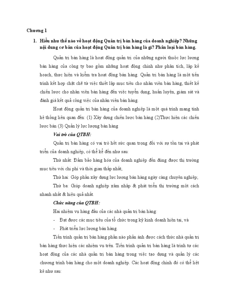 ôn tập QTBH | PDF