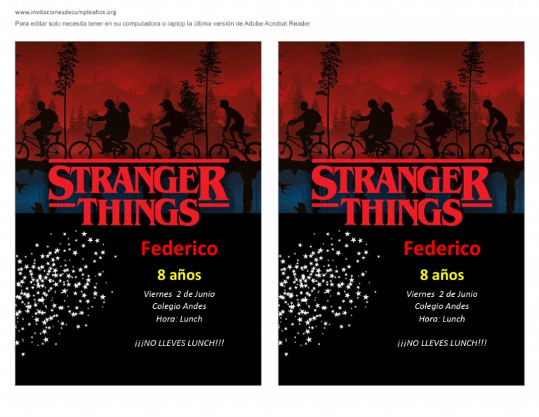 Invitacion Stranger Things 1 | PDF