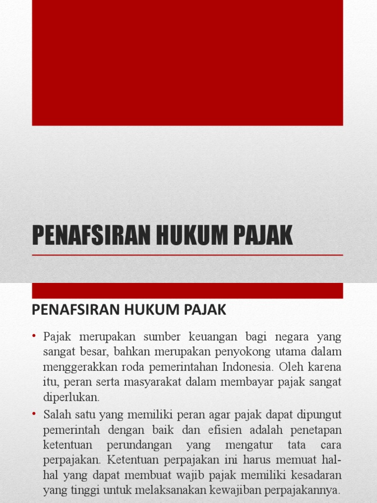 Penafsiran Hukum Pajak | PDF