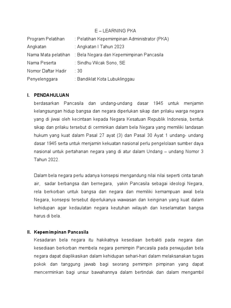 Tugas 12 Bela Negara Dan Kepemimpinan Pancasila | PDF