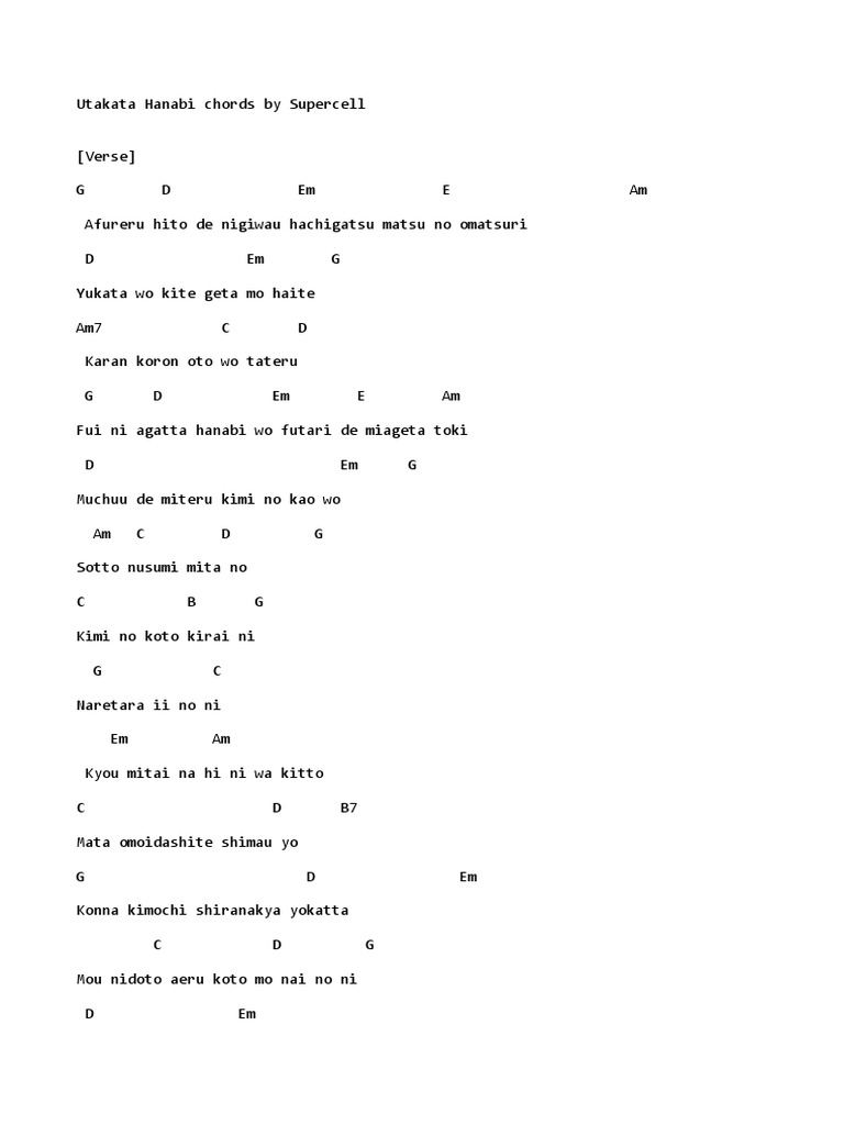 Supercell - Utakata Hanabi | PDF