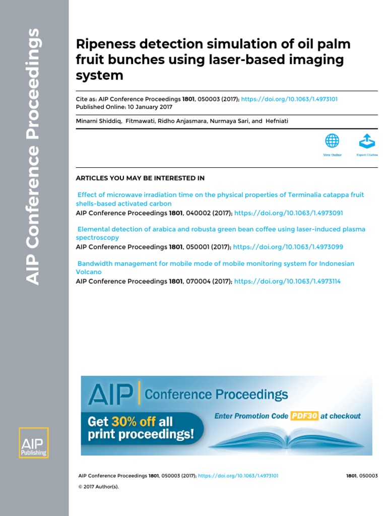 Ripeness Detection Simulation Of Oil Palm Fruit Pdf