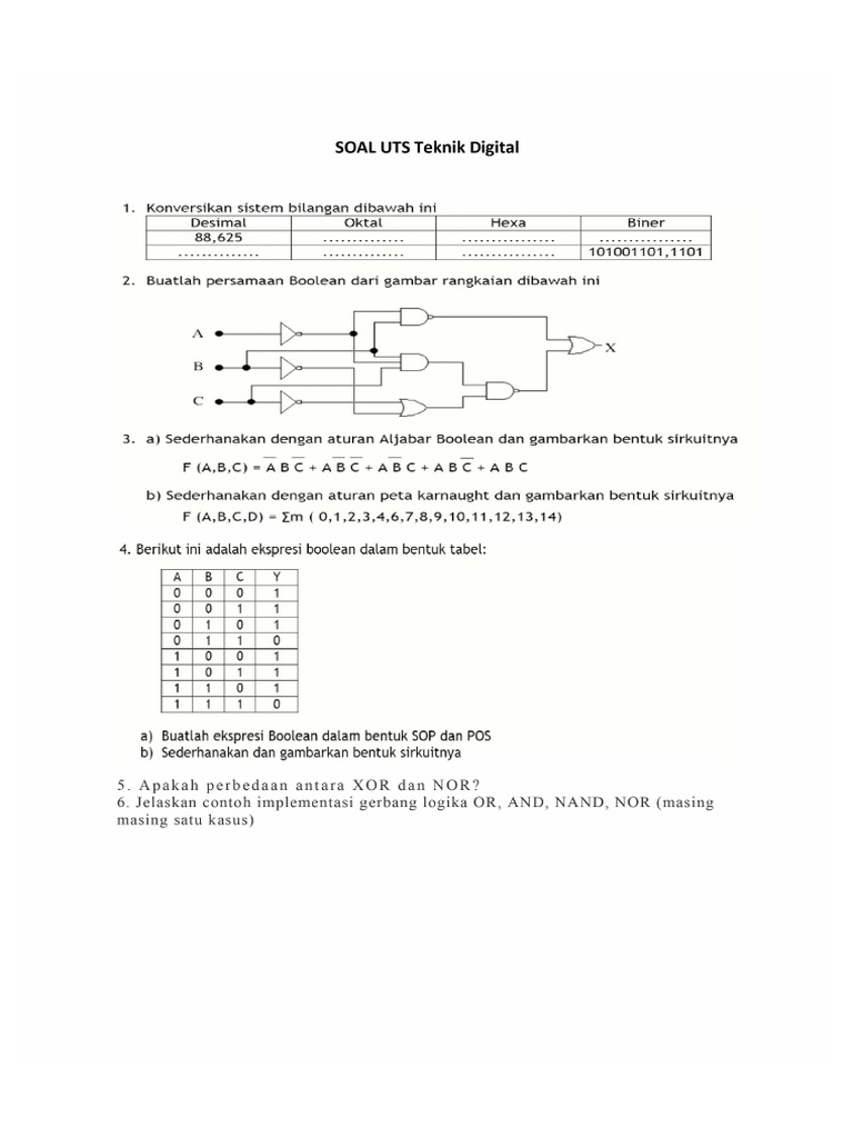 SOAL UTS Teknik Digital | PDF