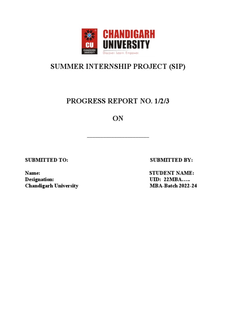 Cover Pages of Progress Report (14463) | PDF
