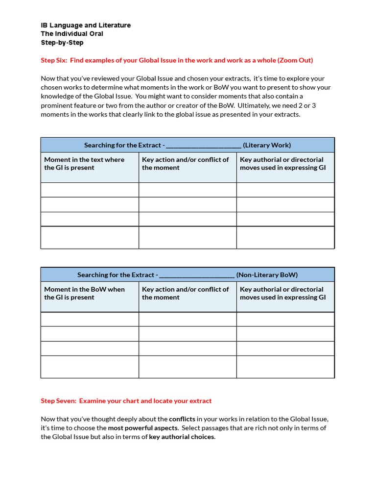 IB IO Step-by-Step Choosing Your Texts | PDF