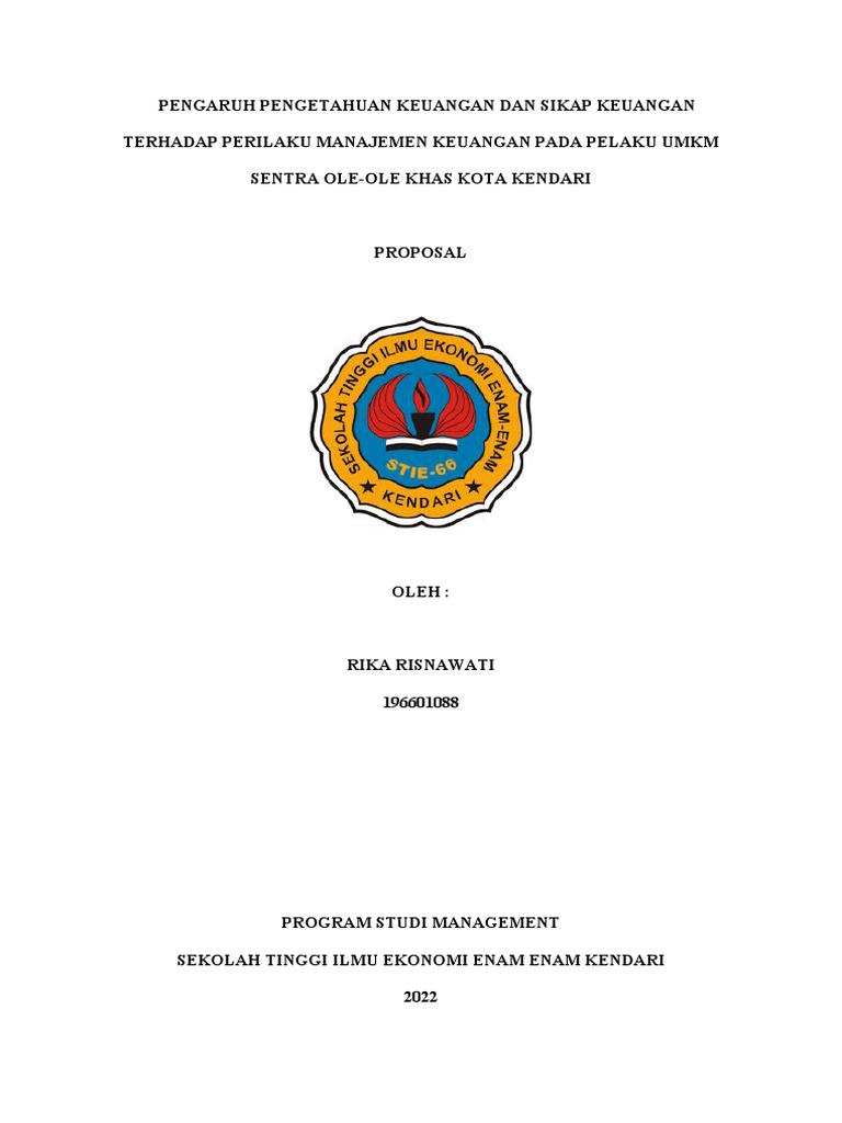 Proposal OTW Bismillah | PDF | Pengelolaan Keuangan & Uang | Ilmu Sosial