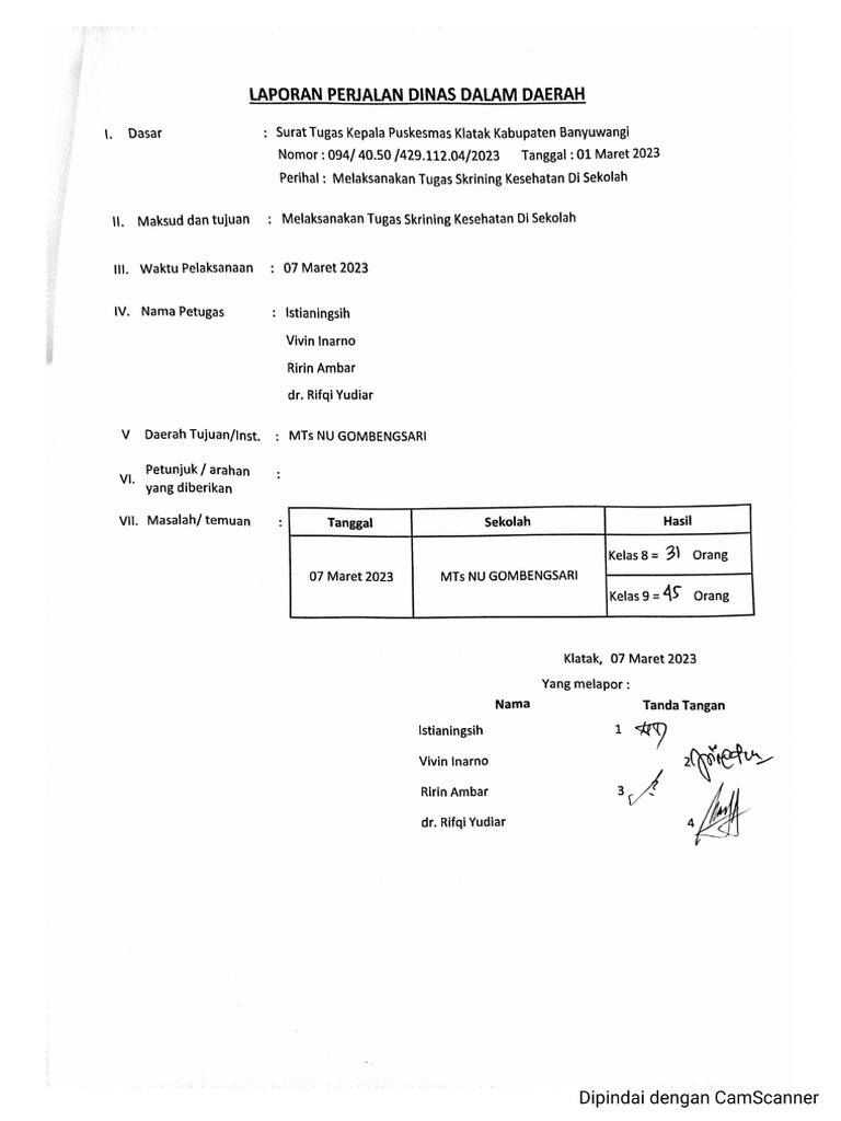 LHK Skrining Maret | PDF