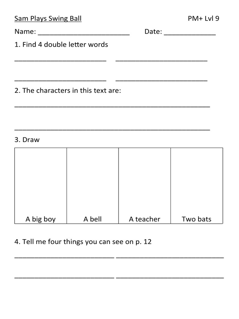Sam Plays Swing Ball Activities | PDF
